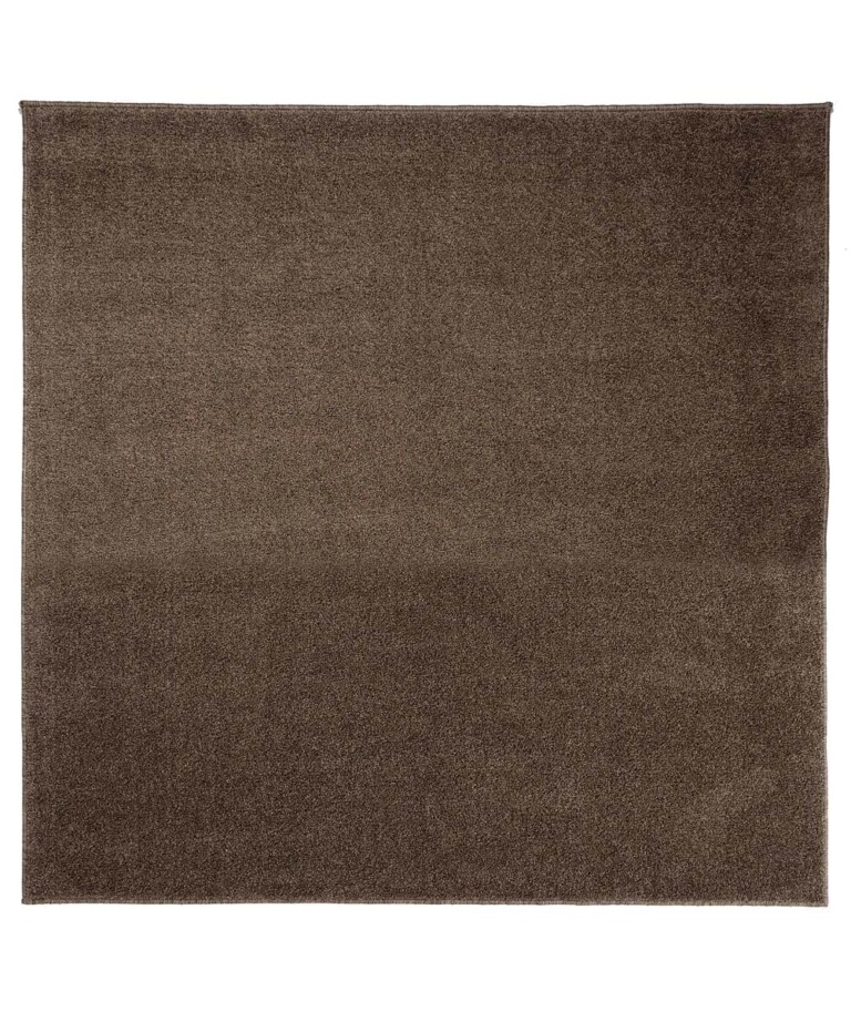 Kurzflor Teppich Quadratisch Fine - Mocca | Tapeso