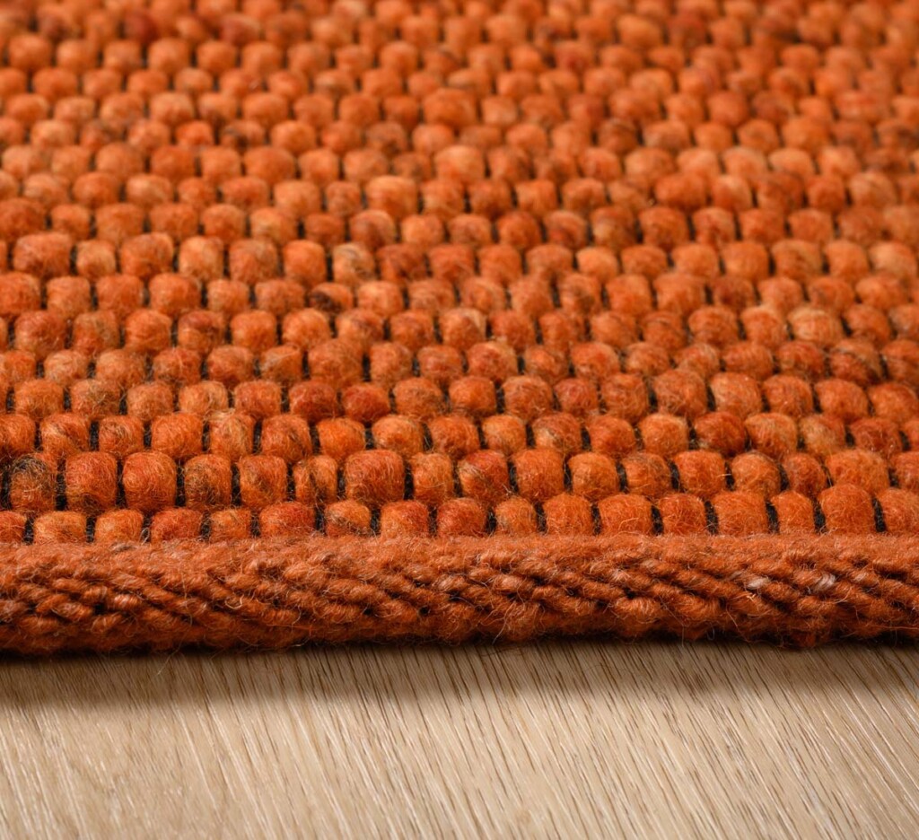 Wollteppich Quadratisch - Lett Cognac | Tapeso