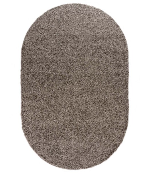 Oval Teppich Hochflor - Shaggy Trend Hellgrau | Tapeso