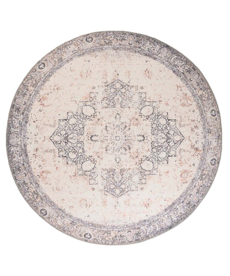 Vintage Teppich Rund - Fade No.2 Grau | Tapeso