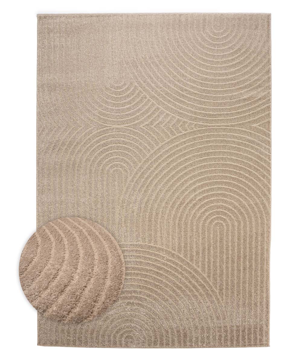 Teppich Skandinavisch - Contour Curve Cream | Tapeso Teppich Skandinavisch - Contour Curve Cream | Tapeso