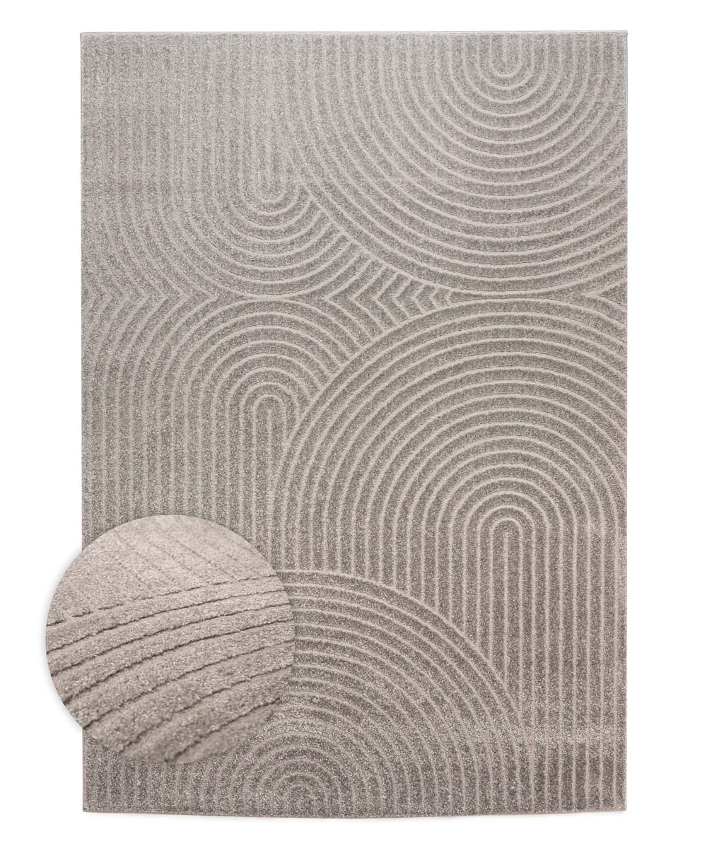 Teppich Skandinavisch - Contour Curve Cream | Tapeso Teppich Skandinavisch - Contour Curve Cream | Tapeso
